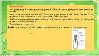 Extraction of herbal drugs | PPTX
