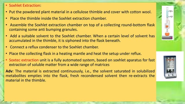 Extraction of herbal drugs | PPTX