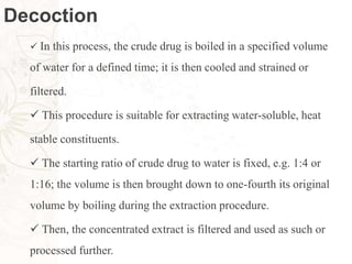 Methods of Extraction, Pharmacognosy, types of extraction for herbal ...