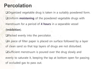 Methods of Extraction, Pharmacognosy, types of extraction for herbal ...