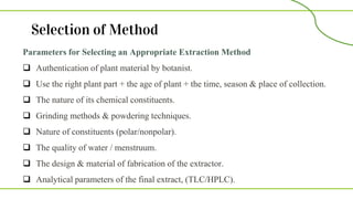 Recent Advances in Extraction | PPTX