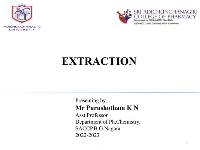EXTRACTION.pptx | Chemistry | Science