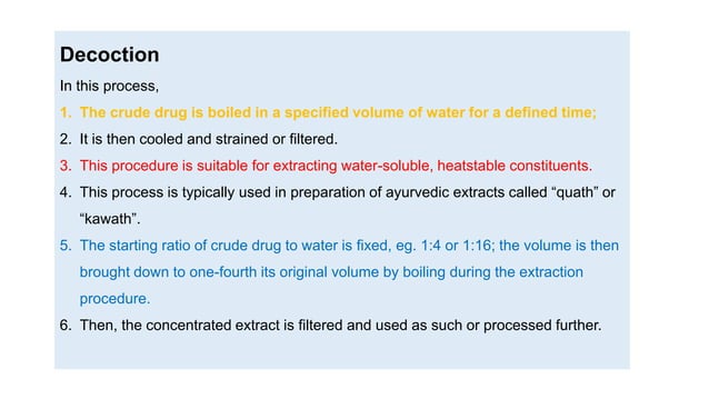 Extraction methods of crude drugs from different sources | PPTX