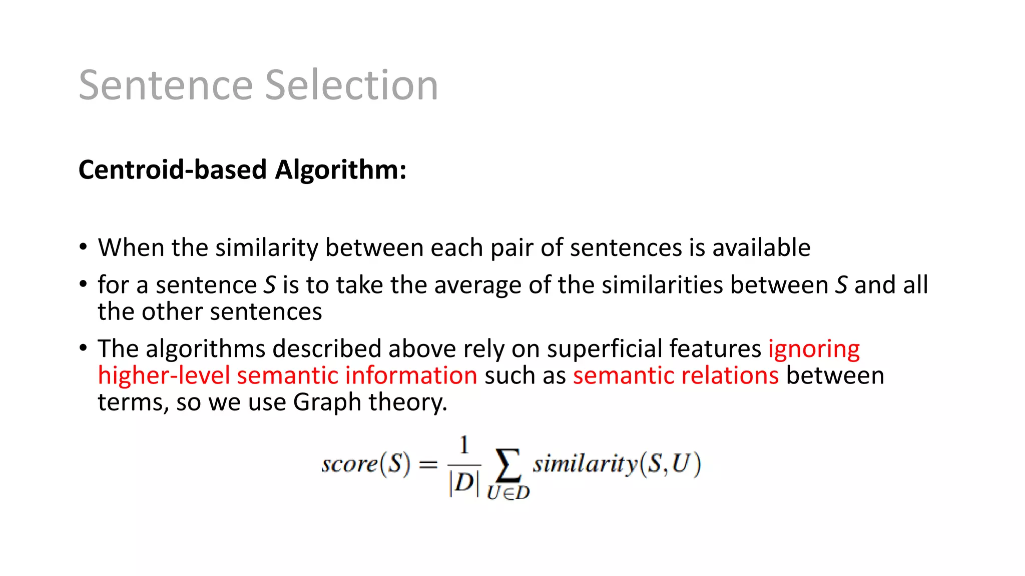 Extraction Based Automatic Summarization Ppt 7422
