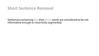 Extraction Based automatic summarization | PPT