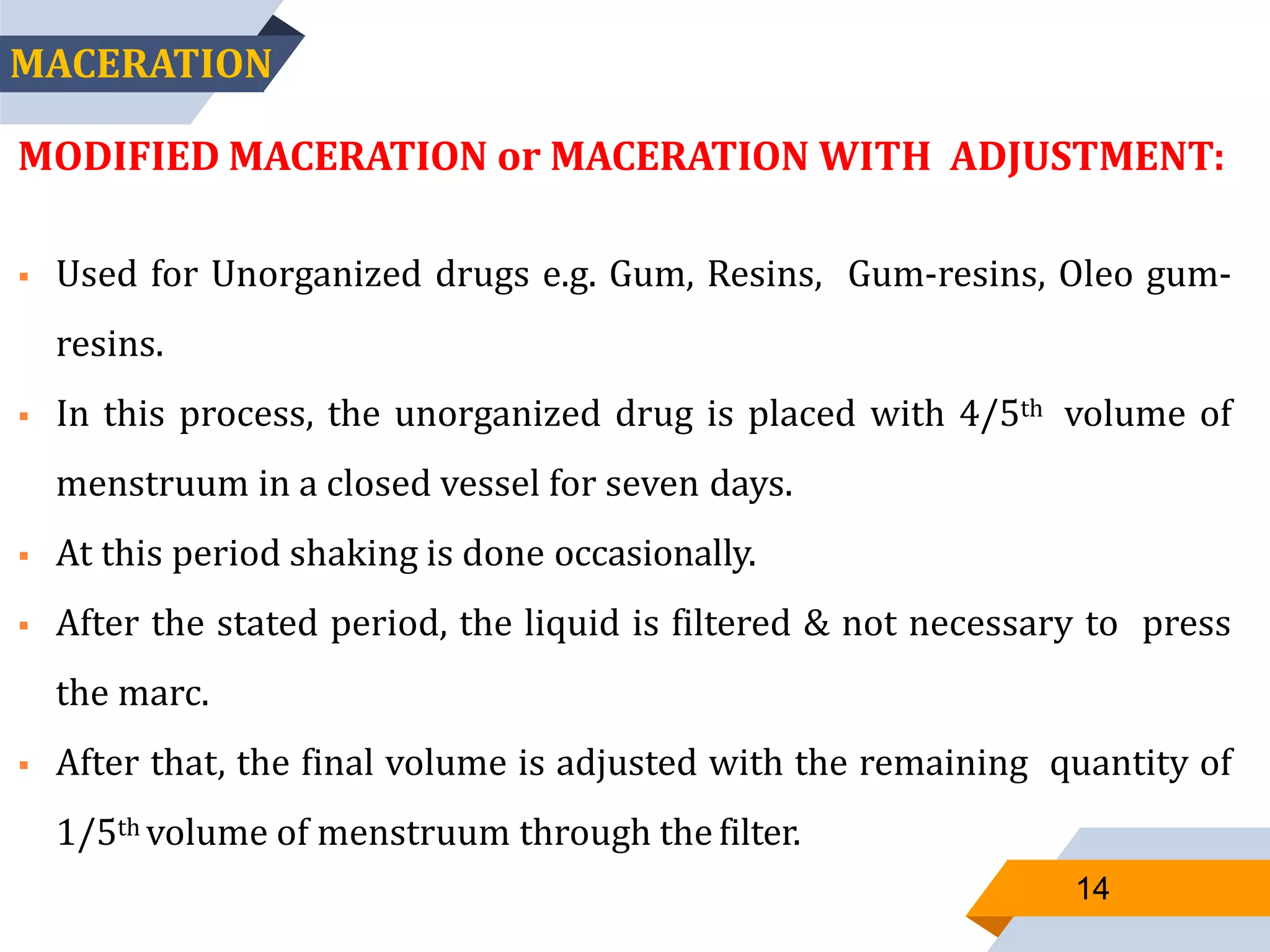 GALENICALS / EXTRACTION PROCEDURES | PPSX