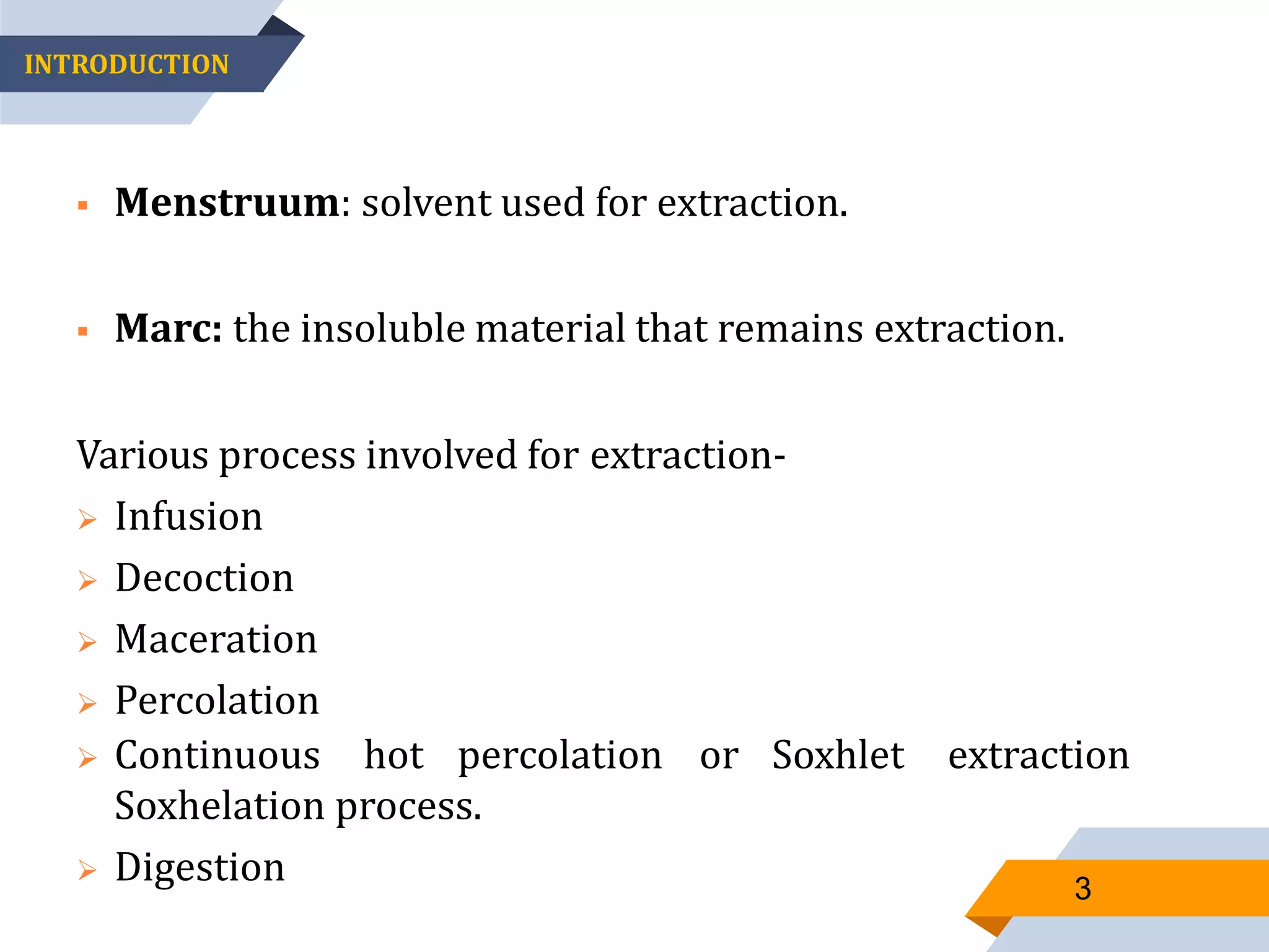 GALENICALS / EXTRACTION PROCEDURES | PPSX