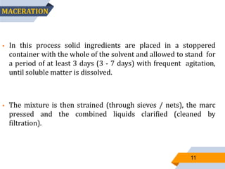 GALENICALS / EXTRACTION PROCEDURES | PPSX