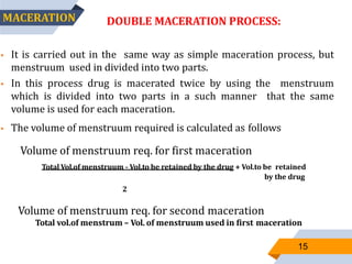 GALENICALS / EXTRACTION PROCEDURES | PPSX