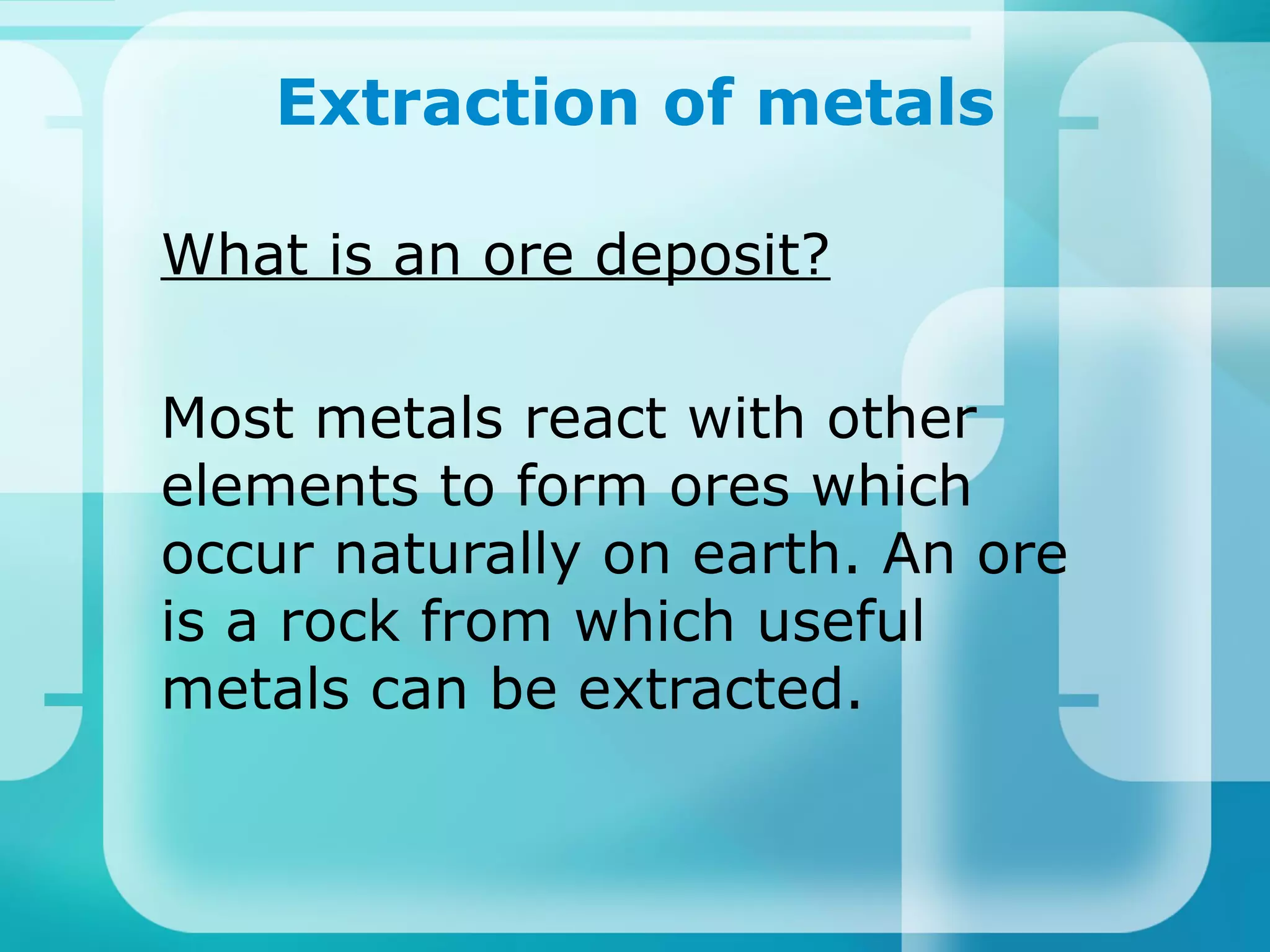 Extraction of metals | PPT