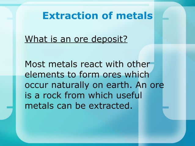 Extraction of metals | PPT | Chemistry | Science
