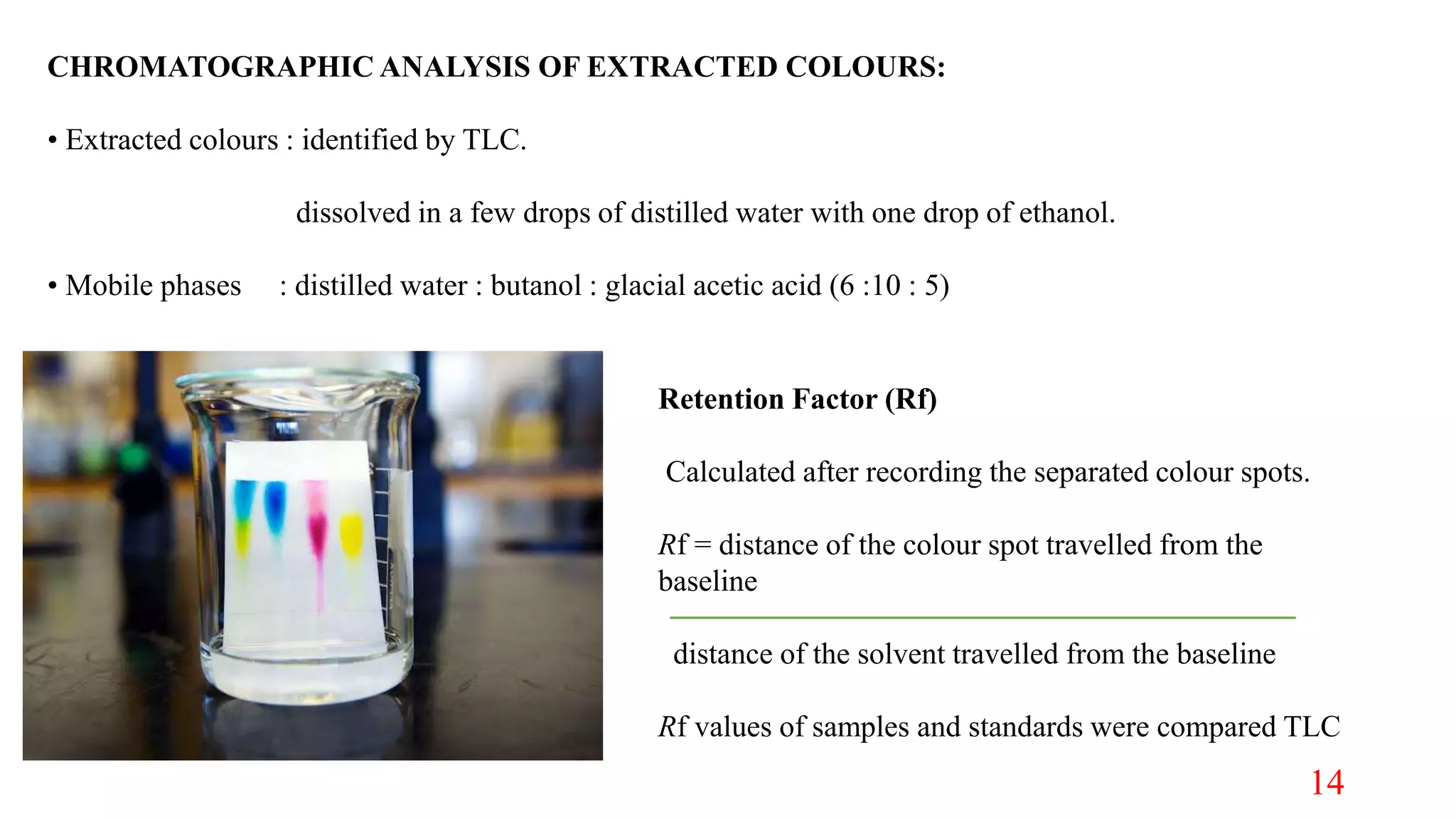 Extraction and analyis of dyes in food case studies | PPTX