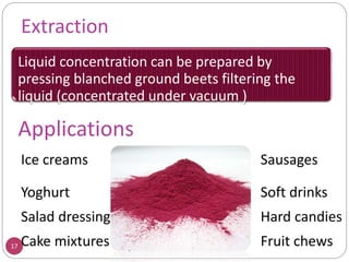 Extraction and application of natural food colorants | PPTX
