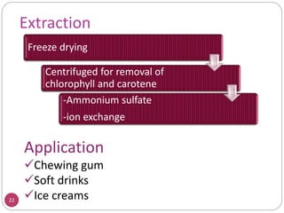 Extraction and application of natural food colorants | PPTX