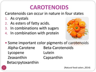 Extraction and application of natural food colorants | PPTX