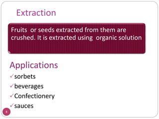 Extraction and application of natural food colorants | PPTX