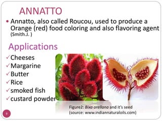 Extraction and application of natural food colorants | PPTX