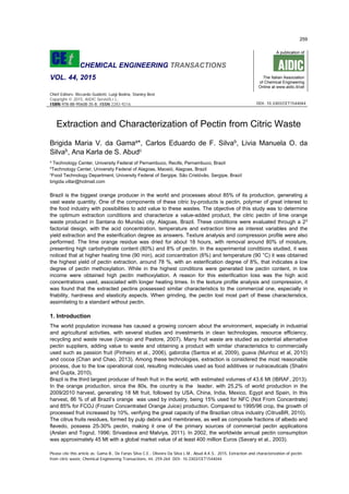 Extraction and characterization of pectin from citric waste aidic | PDF