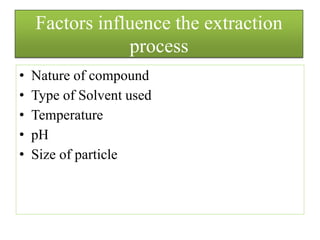 Extraction and washing | PPTX | Chemistry | Science
