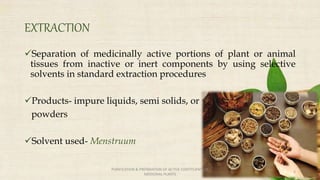 Extraction, distillation, evaporation & other processes | PPTX