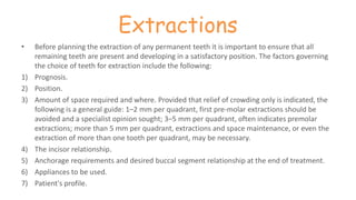 Extraction in orthodontics | PPTX