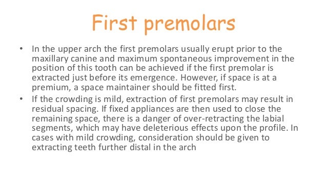 Extraction in orthodontics