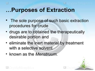 Extraction in pharmaceutics | PPT