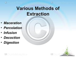 Extraction in pharmaceutics | PPT