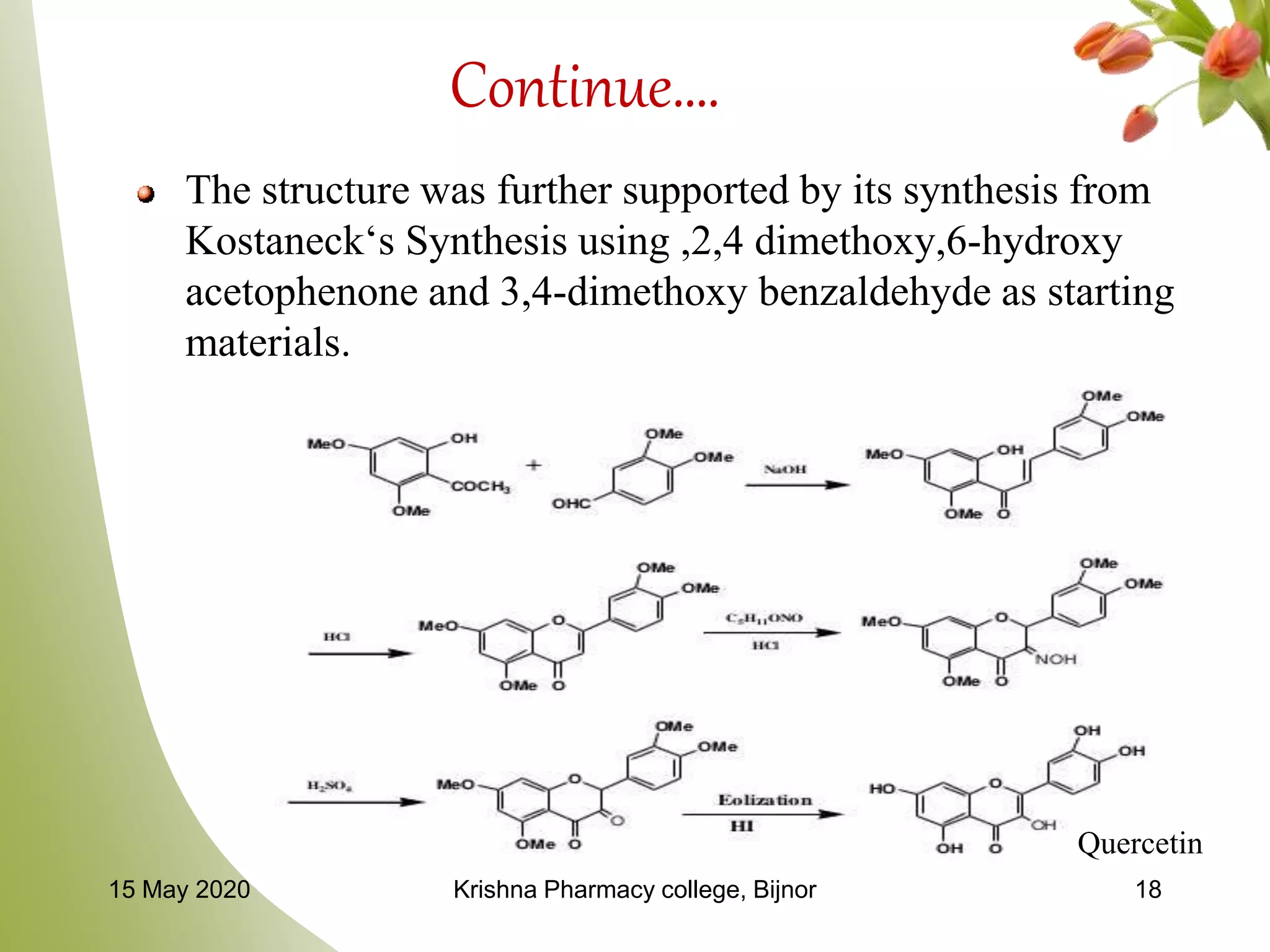 Extraction Isolation And Structure Elucidation Of Flavonoids
