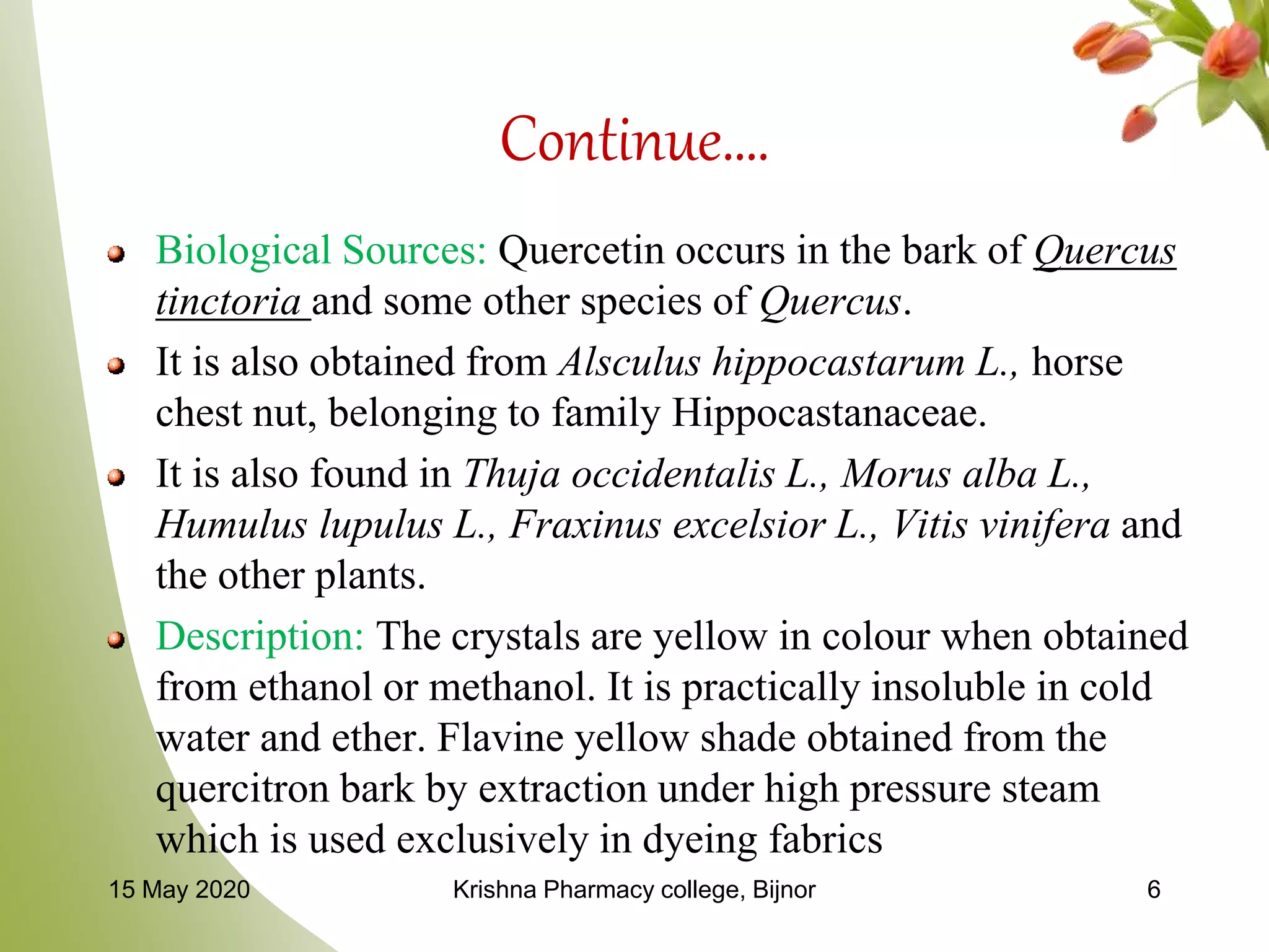 Extraction, isolation and structure elucidation of flavonoids ...