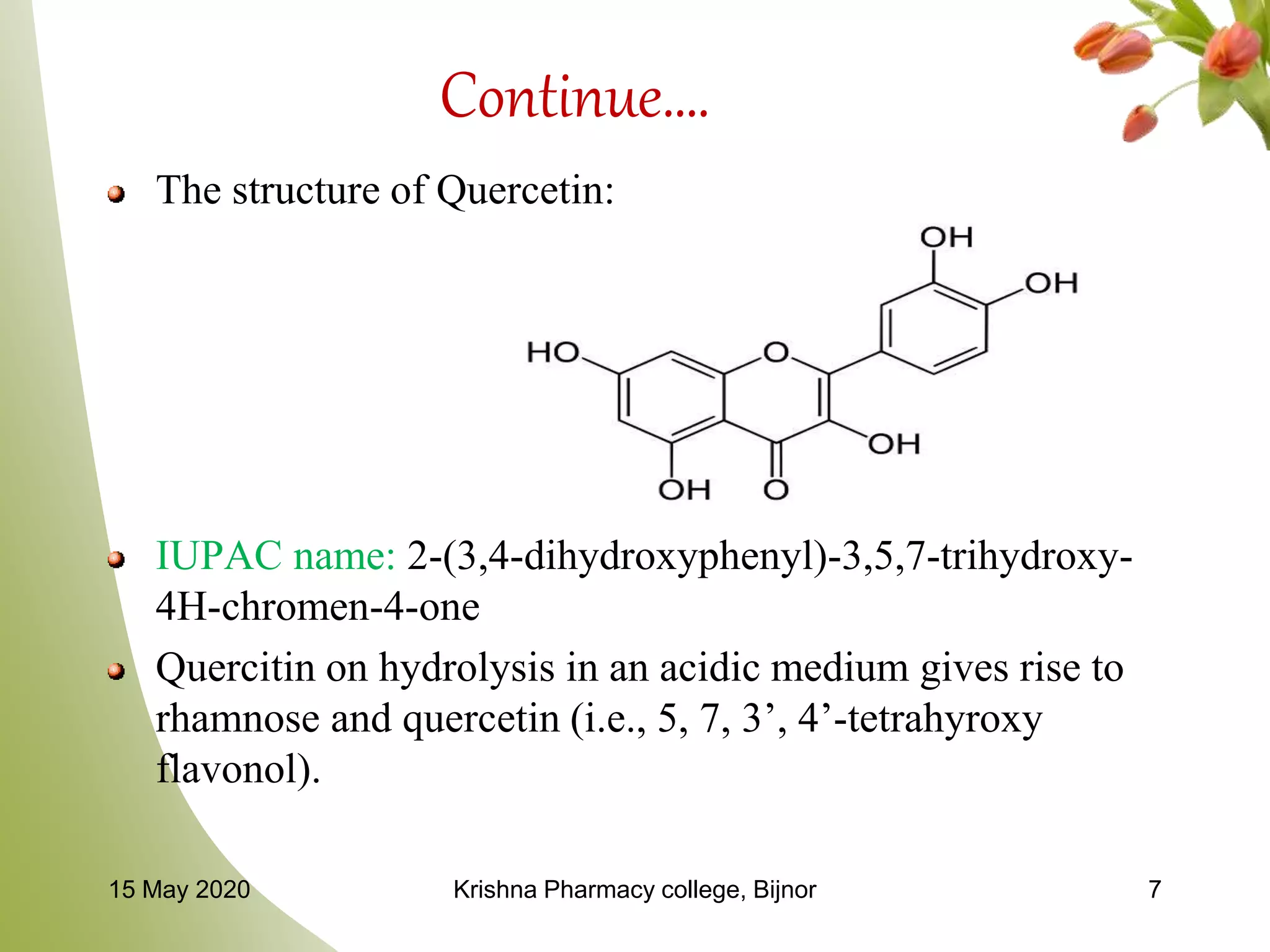 Extraction, isolation and structure elucidation of flavonoids ...