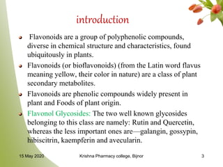 Extraction, isolation and structure elucidation of flavonoids: Quercetin | PPTX