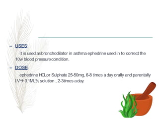 Extraction, isolation & estimation of ephedrine | PPTX