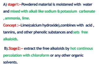 Extractionofalkaloids | PPTX