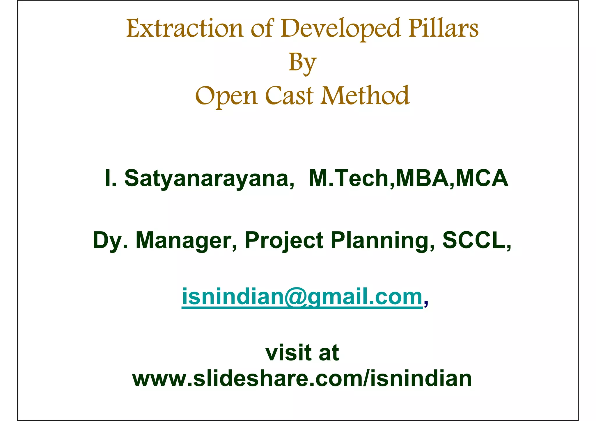 Extraction of developed pillars | PDF
