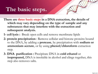 EXTRACTION OF DNA FROM BLOOD kit method | PPTX
