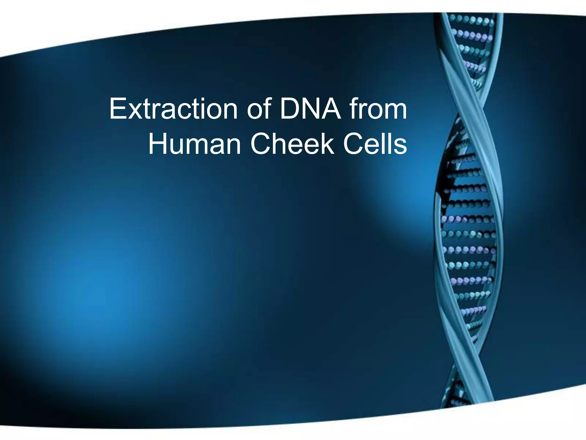 Extraction of DNA from human cheek cells | PPTX