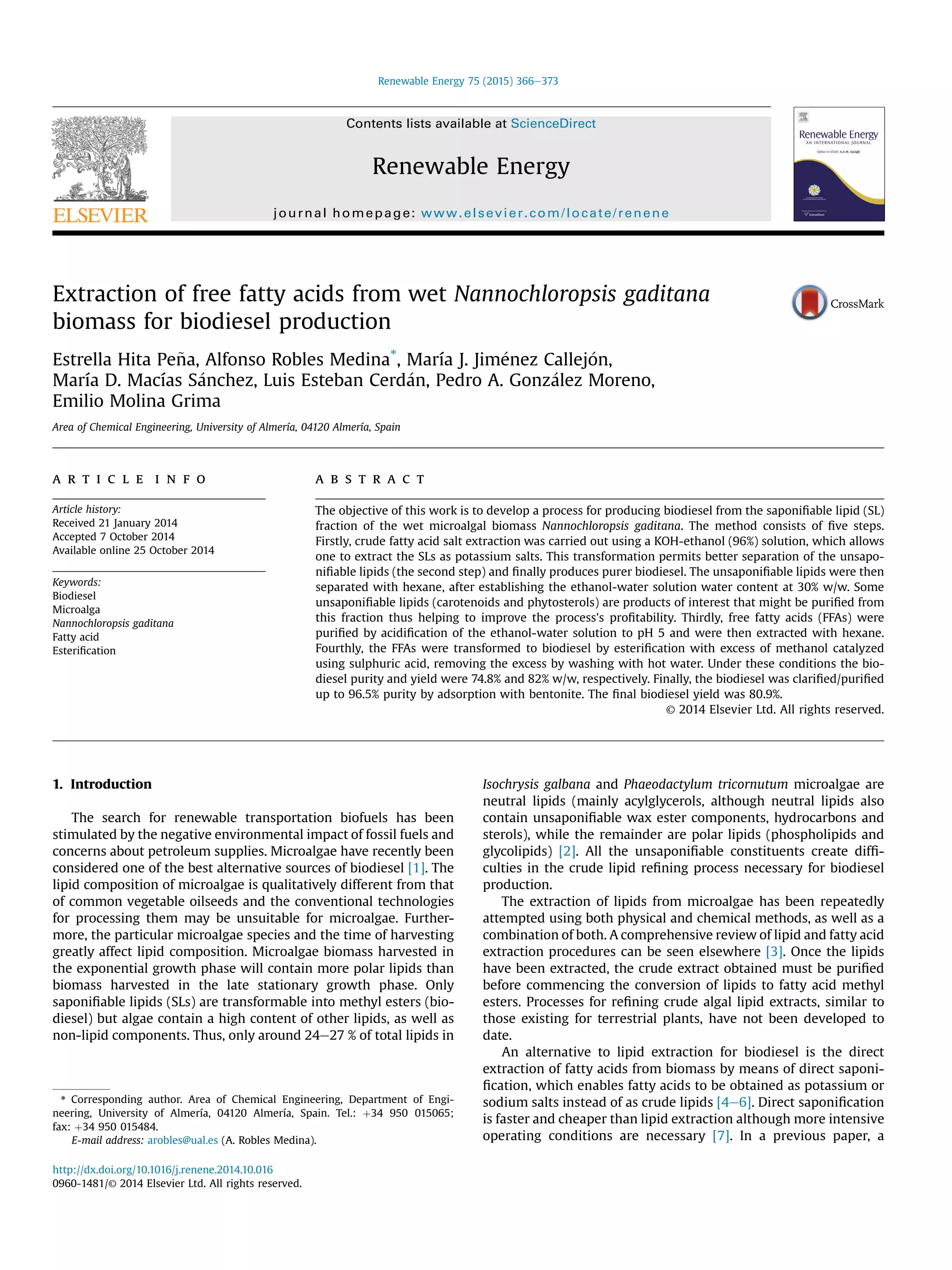 Extraction of free fatty acids from microalgae | PDF | Chemistry | Science