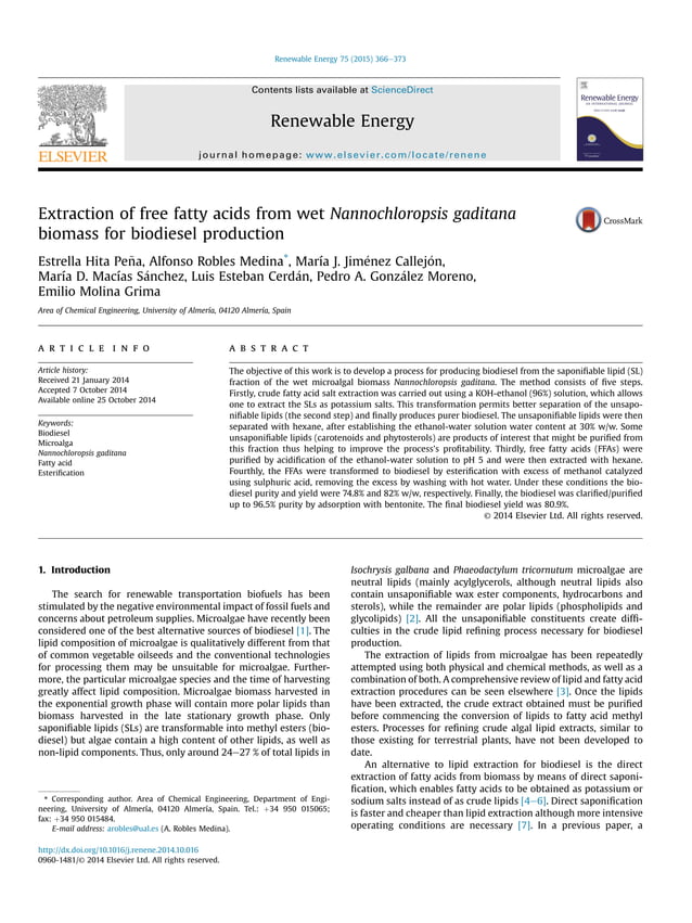 Extraction of free fatty acids from microalgae | PDF | Chemistry | Science