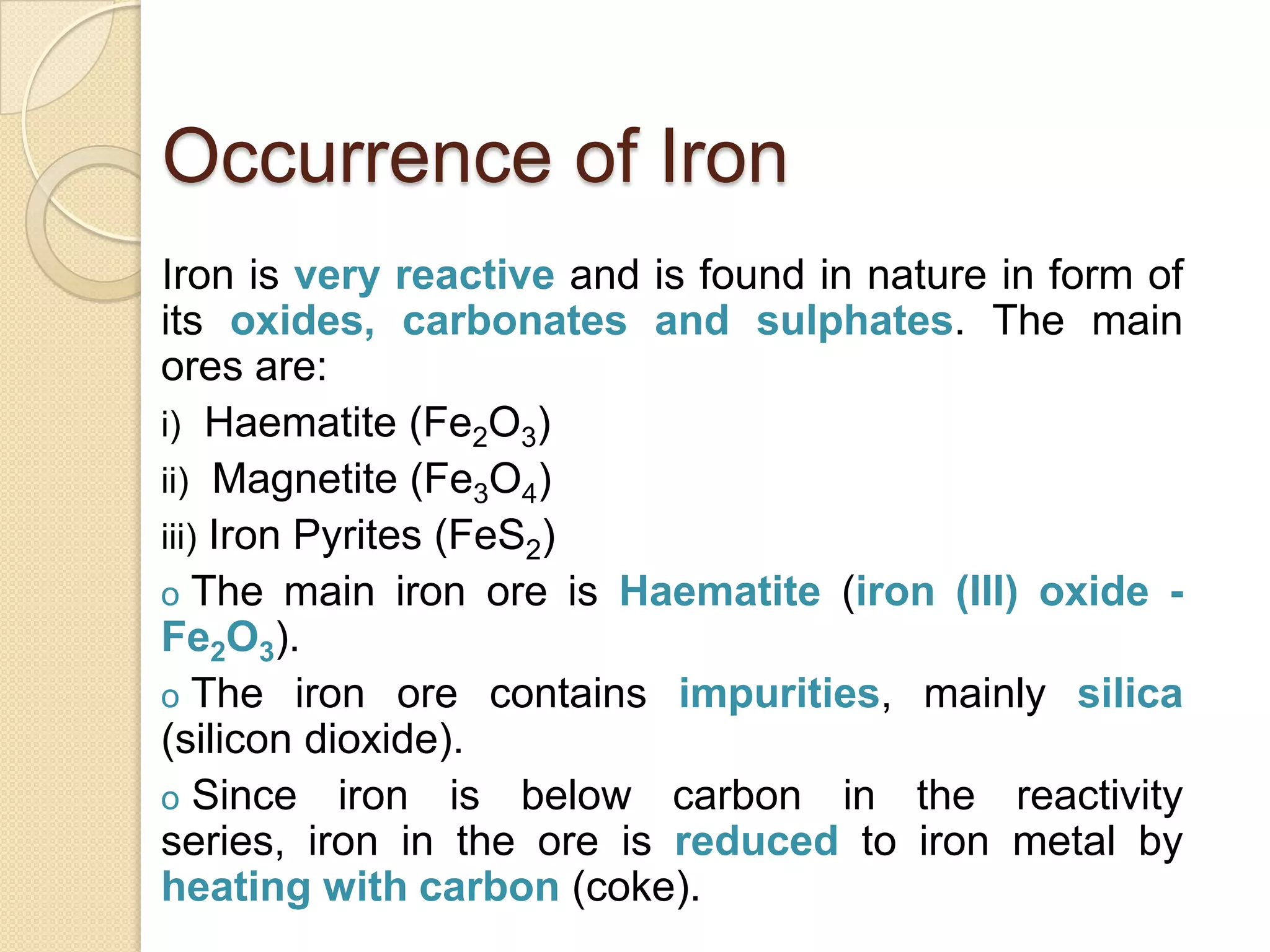 Extraction Of Iron | PPTX