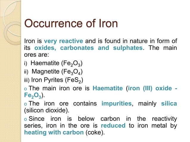 Extraction Of Iron | PPTX
