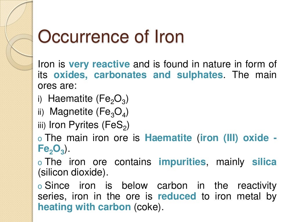 Extraction Of Iron