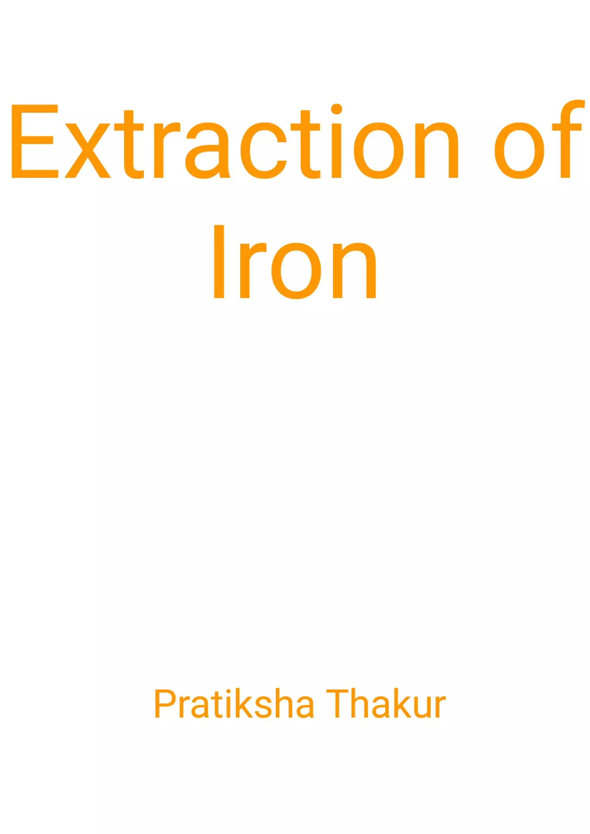 Extraction of Iron | PDF