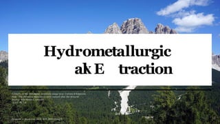 Extraction of Magnesium @ METALLURGICAL AND MATERIALS | PPTX