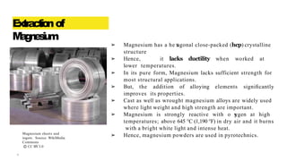 Extraction of Magnesium @ METALLURGICAL AND MATERIALS | PPTX