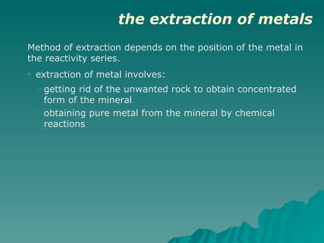 Extraction Of Metals | PPT
