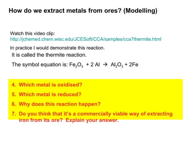 Extraction of Metals | PPT