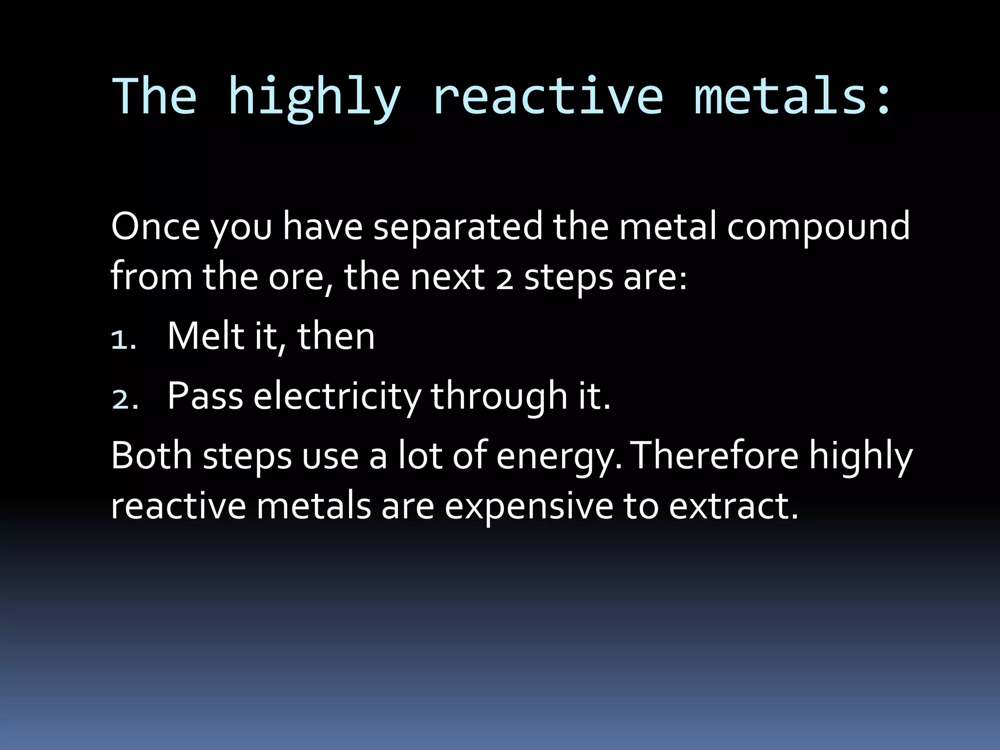 Extraction of metals | PPTX