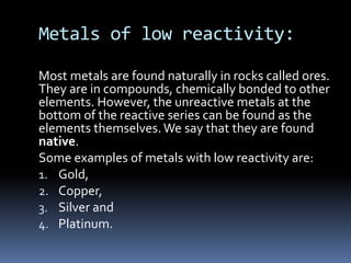 Extraction of metals | PPTX