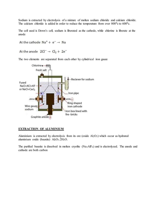 Extraction of metals | DOCX | Chemistry | Science